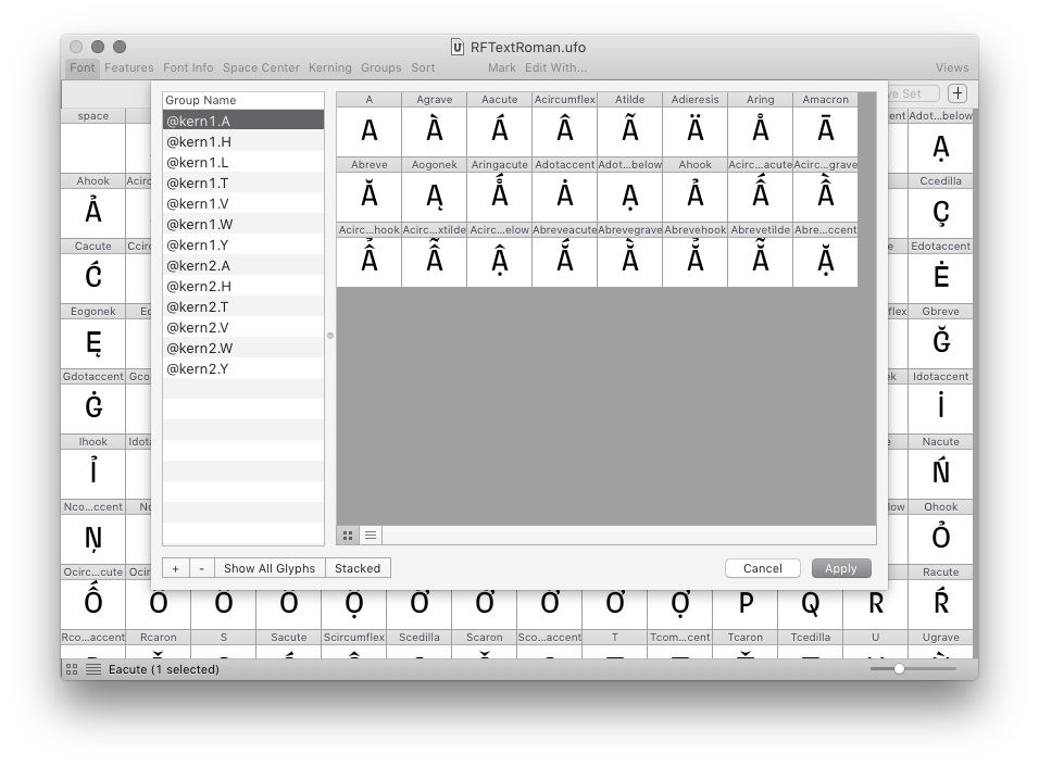 RoboFont Groups Editor RoboFont Groups Editor