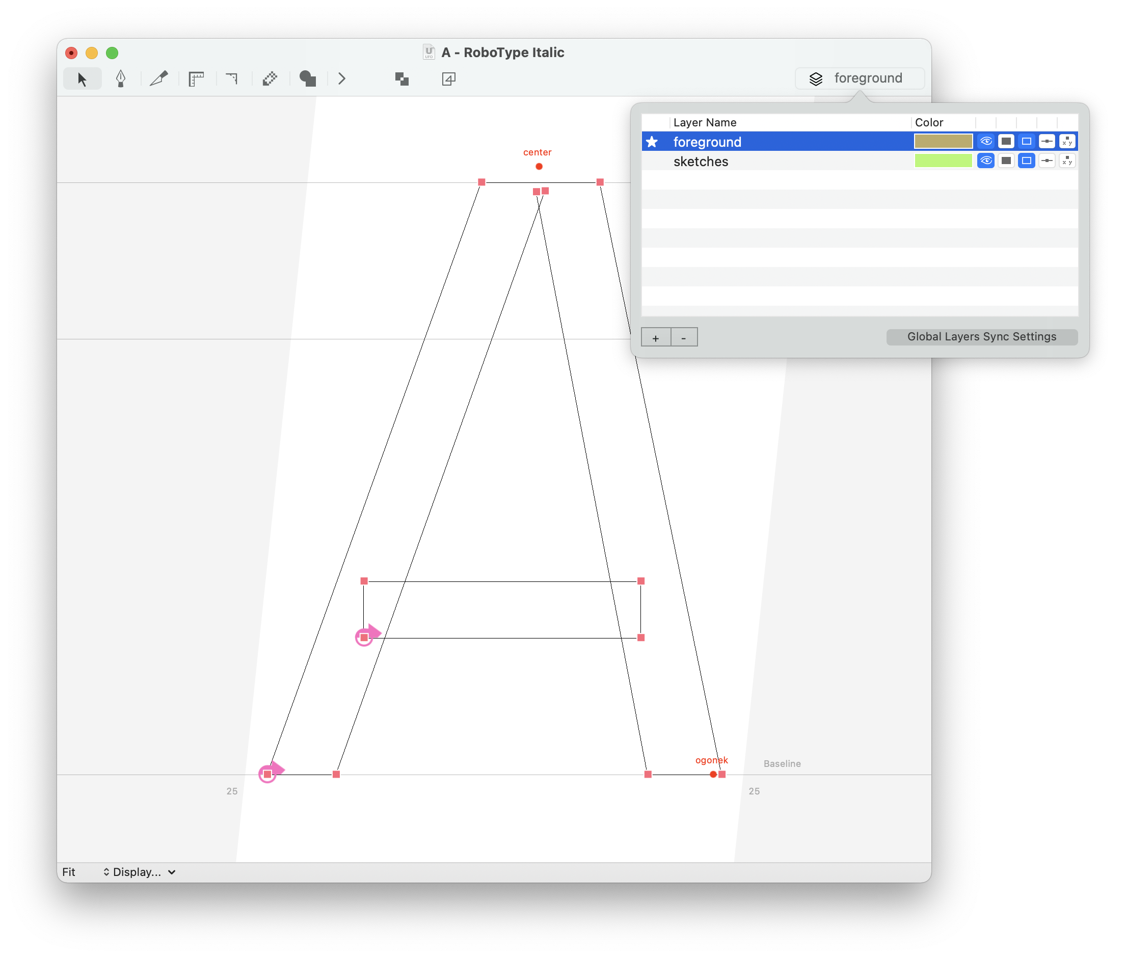 RoboFont Layers