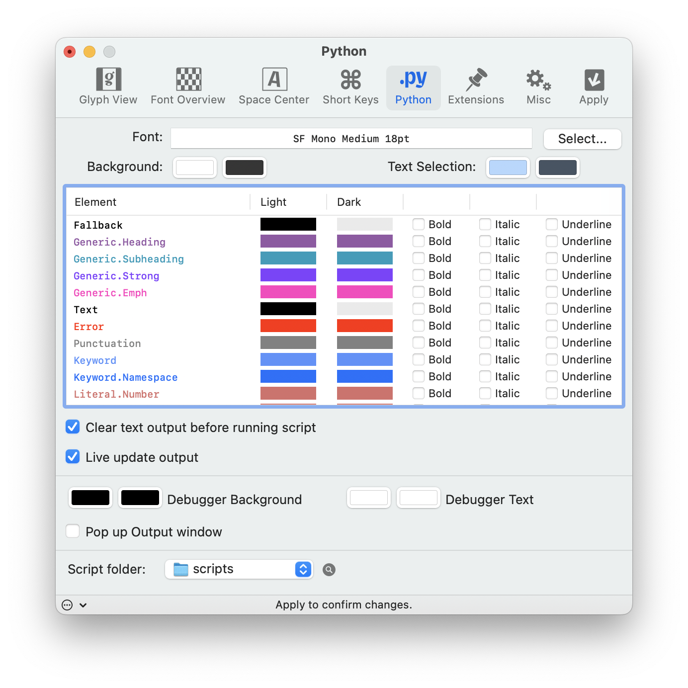 RoboFont Python Preferences